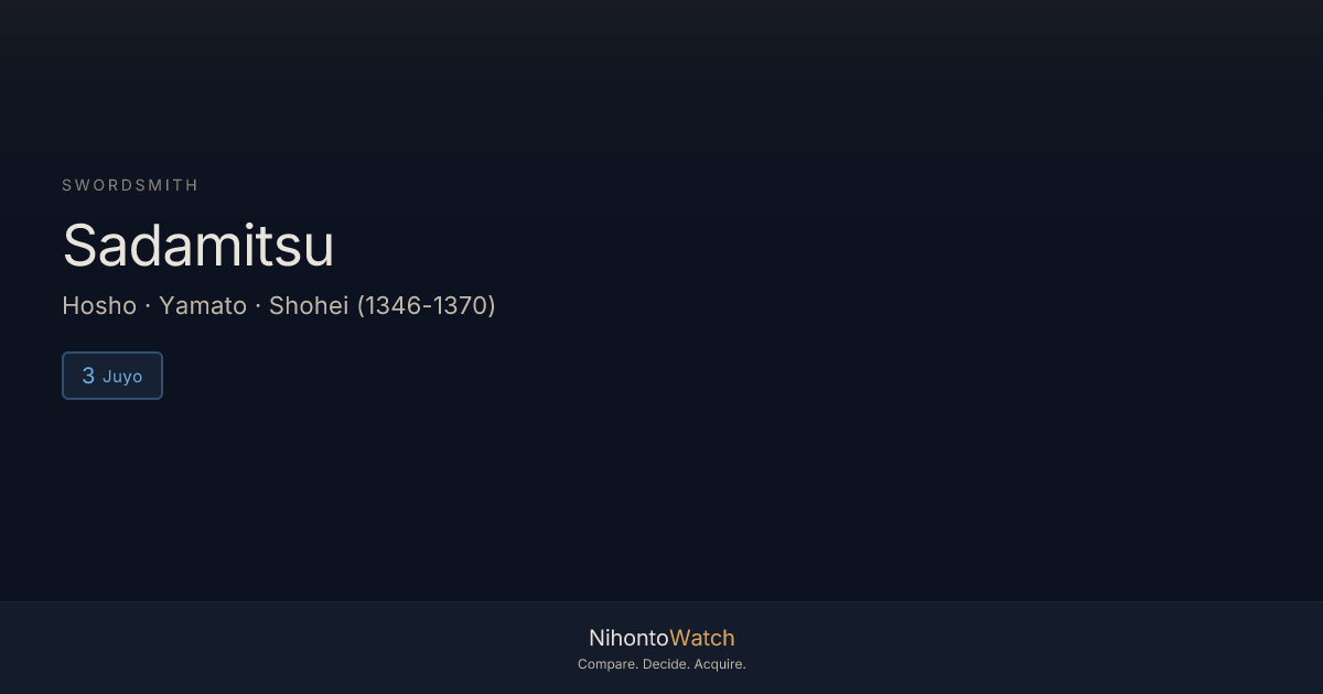 Sadamitsu — Hosho swordsmith | NihontoWatch